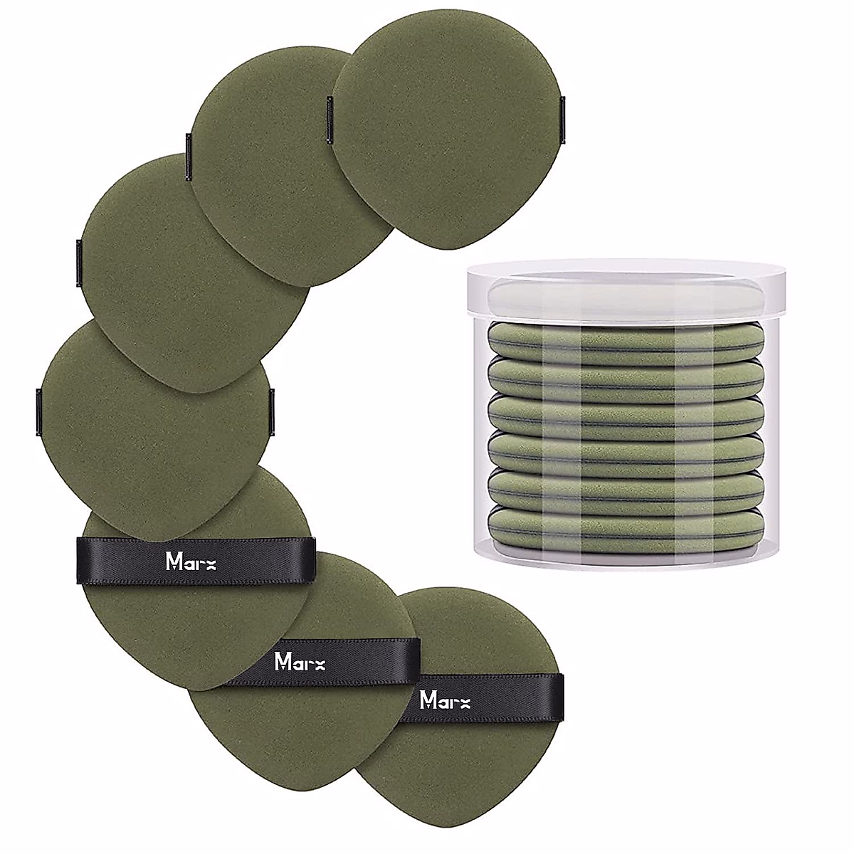 Marx Makeup Sponge, Teardrop Blending Sponge, Latex-Free Foundation Sponge for Liquid, Cream, and Powder, Wet and Dry Dual Use, Powder Puff for All Types of Skin, 7pcs