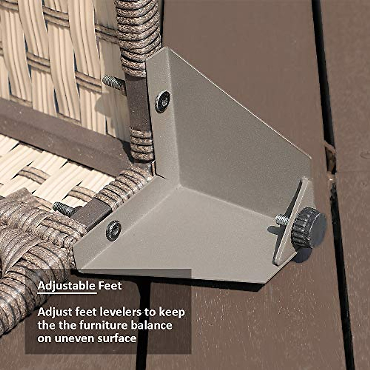 SUNSITT Outdoor Wicker Loveseat Patio Furniture with Grey Cushions, Sofa Cover & 2 Throw Pillows Included, Grey Brown PE Wicker