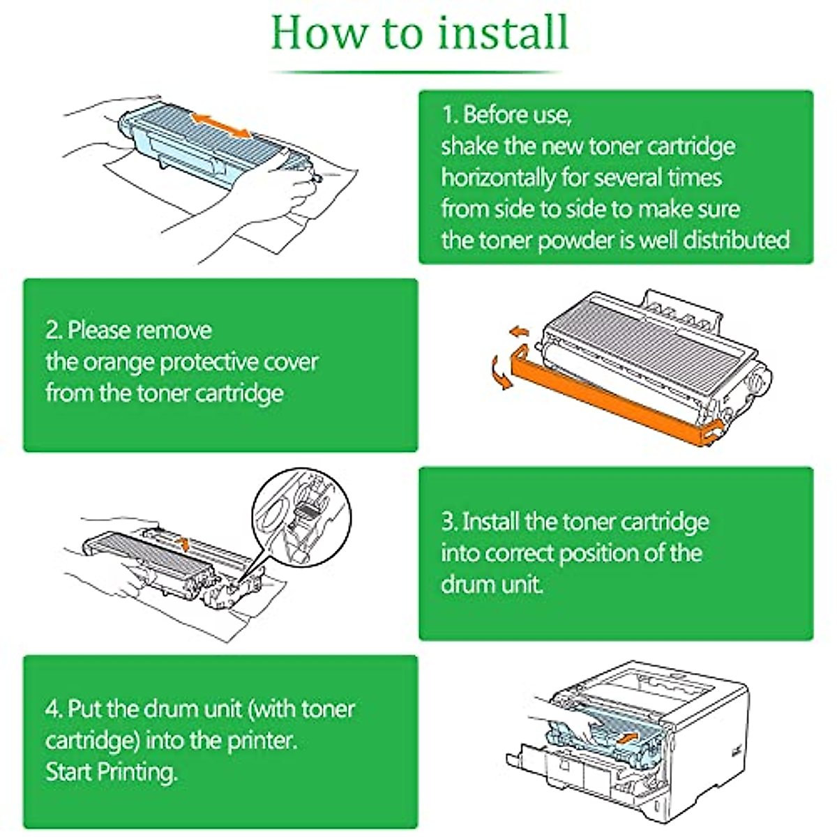greencycle TN650 TN-650 Toner Cartridge Replacement Compatible for Brother DCP-8050DN DCP-8085DN HL-5340D HL-5350DN HL-5370DW MFC-8370 MFC-8480DN MFC-8880DN Series Printer (Black, 10 Pack)