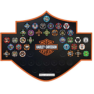 Harley-Davidson Bar & Shield Poker Chip Collector's Magnetic Frame 48 Count