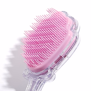 Mermaid Detangler Hair Brush, Detangling Hair Comb Christmas Shell Glitter Comb Hairbrush Massage Scalp No Pain Detangler for Dry & Wet Hair Kids Girls Woman (Pink)