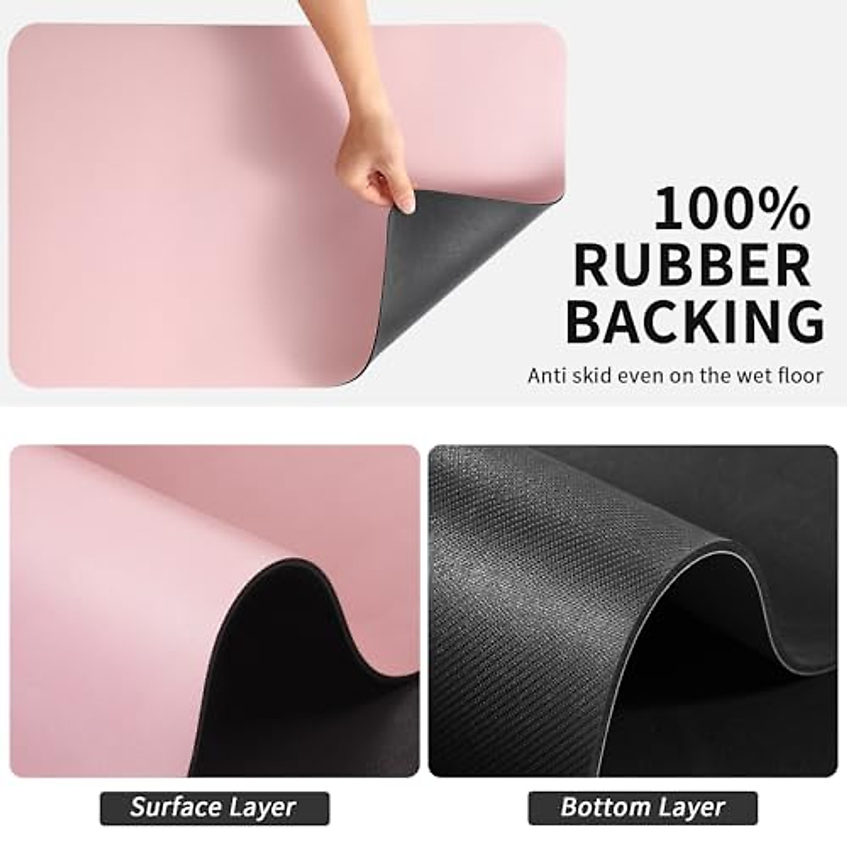 HotLive Coffee Mat - Coffee Bar Mat for Countertops | Coffee Bar Accessories Fit Under Coffee Maker Espresso Machine | Absorbent Hide Stain Rubber Backed Dish Drying Mat for Kitchen Counter