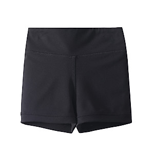 Swdarz Black Dance Shorts for Girls Size10 Gymnastics Shorts for Tumbling Volleyball Cheer Ballet Spandex Biker 10-11Y