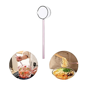 Glass Soup Ladle, Pink, Glass Ladle, Glass Spoon, Soup Ladles for Serving, Ladel, Heat Resistant, Easy Cleaning, Borosilicate Glass Material