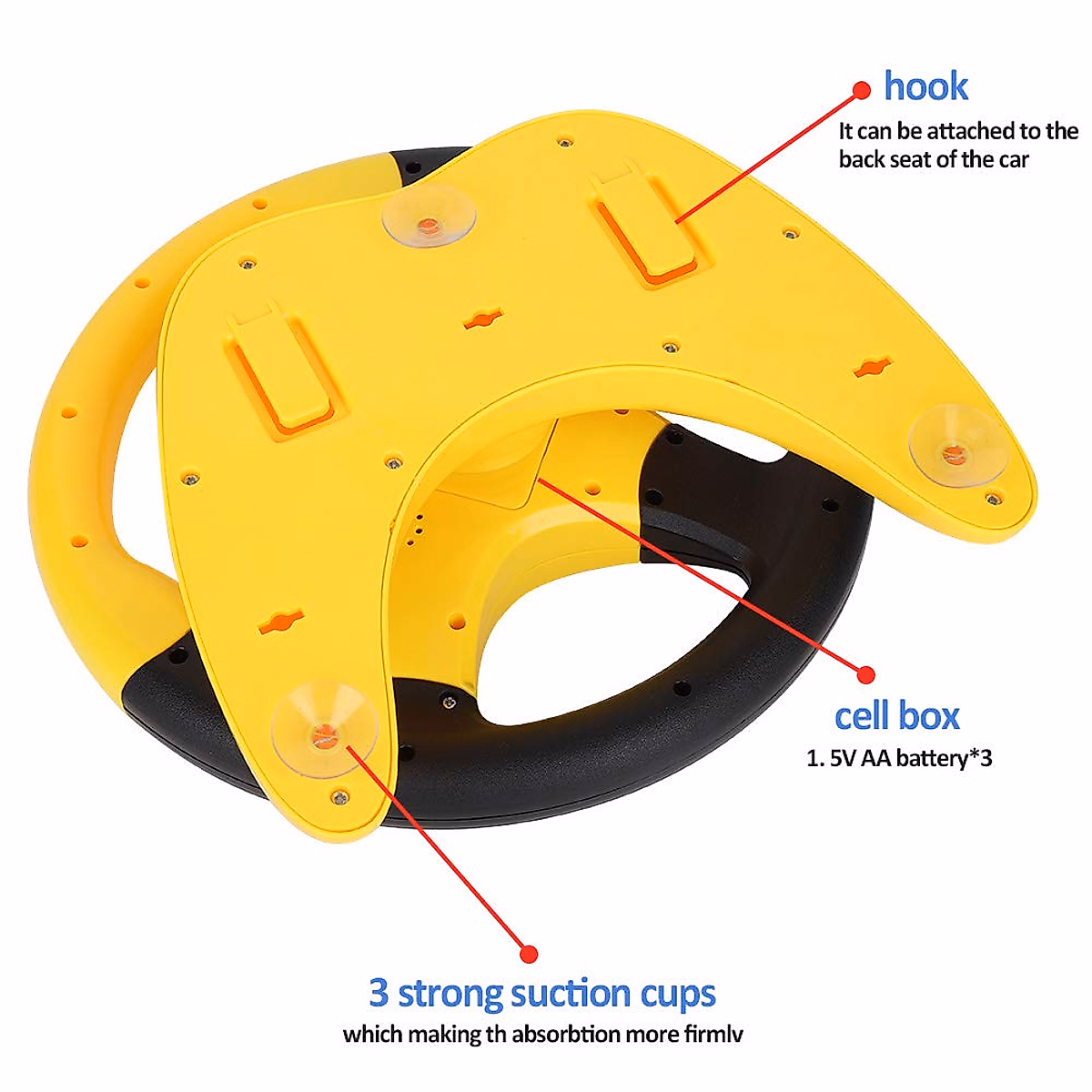 Coherny Simulated Driving Controller Portable Simulated Driving Steering Wheel Copilot Toy Children's Educational Sounding Toy Small Steering Wheel Toy Gift Funny Interactive Driving Wheel with Music