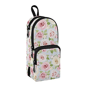 Sletend Stationery Pen Bag Rose Flower Durable Pencil Bag Pouch Box Organizer Cases Pencil Case Pouch Pen Case