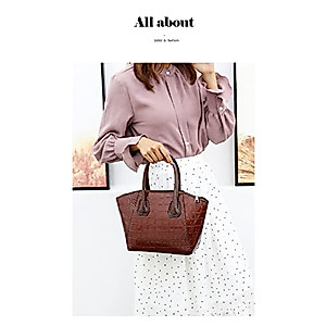 Women Fashion Handbags Wallet Tote Bag Shoulder Bag Top Handle Satchel Backpack Purse Set 6pcs (Brown)