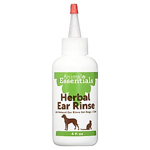 Animal Essentials Herbal Ear Rinse for Dogs & Cats - Ear Cleaner, Cleaning Solution, Ear Wash, Ear Cleanser, Ear Drops, Aloe Vera - 4 Fl Oz