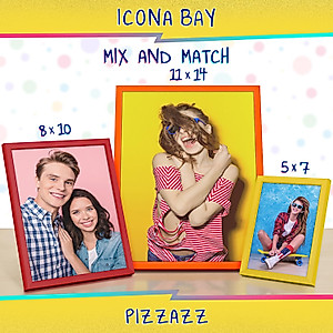 Icona Bay 11x14 Picture Frame, Orange Colored Solid Wood Scandinavian Style Frame for Photo, Pizzazz Collection