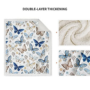 Jekeno Butterfly Blanket for Women - Super Soft Warm Cozy Fuzzy Plush Butterfly Pattern Sherpa Throw Blankets for Halloween Christmas Teens Kids Girls Adults Men Best Friend Birthday 50"x60"