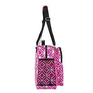 Thorza Pickleball Bag for Women with Paddle Holder, Mesh Side Pocket, Large Inner Storage, Carry Handle, and Adjustable Shoulder Strap, Sports Equipment for Amateurs and Pros, Pink