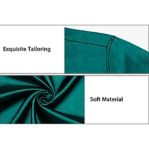 DiBanGu Men's Teal Satin Dress Shirts Casual Silk Casual Dance Party Shirt for Men Wrinkle Free Tuxedo Shirt