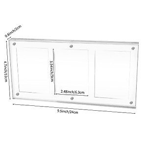 Auveach 1 Pack 35PT Acrylic TCG Triple Cards Frames, One-Touch-Open, Card Display, Clear Card Stands, Transparent Card Stands (Triple 1 Pack, 20mm)
