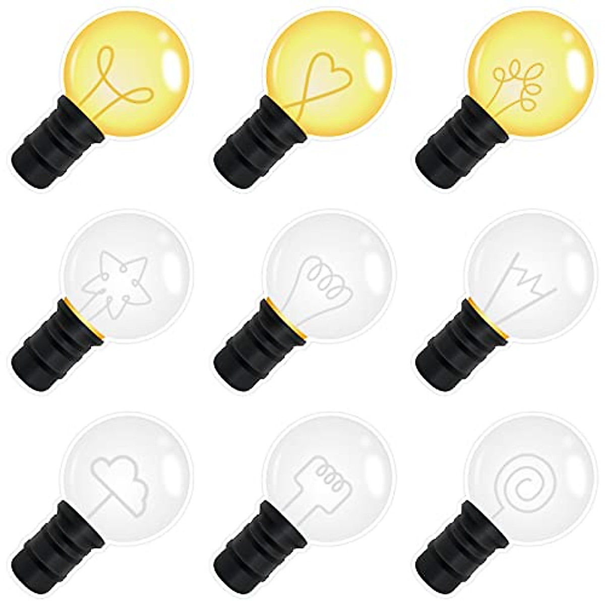 45 Pcs Chic Light Bulb Cut-Outs for Creative Decor
