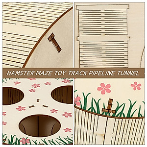 Hamster Tunnel Maze Toy Small Pets Wood Hideout Play Hut Animal Habitat House Exercising Toy Climbing Platform for Dwarf Hedgehog Rat Sugar Glider Gerbil