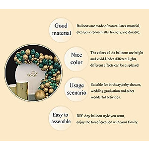 Green Balloon Arch Garland Kit-Metallic Gold Balloon 123Pcs for Birthday,Baby Shower,Picnic,Jungle Safari,Wedding,Anniversary Engagement.