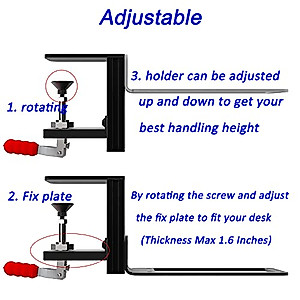 WELLMETE Desk Mount for Flight Sim Joystick-Compatible with Logitech G Extreme 3D PRO Joystick for Windows, Adjustable Enduring Steel Mount Holder for Hotas Flight Joystick Mount(NO Joystick)