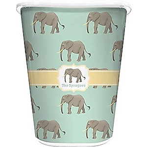 RNK Shops Elephant Waste Basket - Double Sided (White) (Personalized)