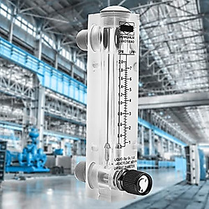 Respicefinem LZM-15T Acrylic Panel Mount Flowmeter 0.2-2GPM High Visibility Liquid Measurement Precision Adjustment G1/4 G1/2 Thread