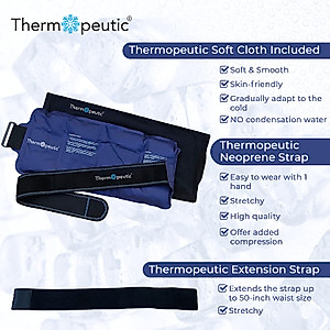 Thermopeutic Reusable Ice Pack for Injuries Reusable Unisex (15” X 7”) - Extra Long Lasting Gel Cold Pack Ice Wrap for Pain Relief and Surgery - Shoulder, Lower Back, Knee, Arm, Foot, Hip and More