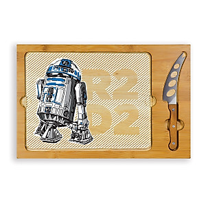 PICNIC TIME Star Wars R2-D2 Icon Glass Top Cutting Board & Knife Set, Cheese Boards Charcuterie Boards, Serving Platter, (Parawood & Bamboo)