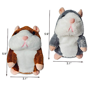 2 Pack Talking Hamster Toy Animal Talking Toys Repeats What You Say Mimicry Pet Talking Record for Boys and Girls