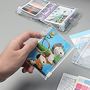 12Pack Binder Pockets Clear Mini Size Zipper Binder Pouches Bag Waterproof Loose Leaf 3 Holes Zipper Binder Pockets for Journal Budget Filing Pockets Bags