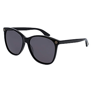 Gucci Womens UV Protection Classic Round Sunglasses Black 58mm