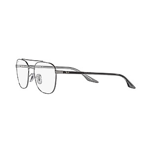 Ray-Ban RX6485 Square Prescription Eyewear Frames, Gunmetal/Demo Lens, 55 mm