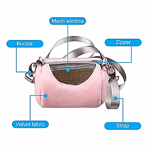 DONGKER Hamster Carrier Bag,Breathable Cylinder Small Animal Warm Outdoor Handbag with Adjustable Strap for Hamster Hedgehog Squirrel