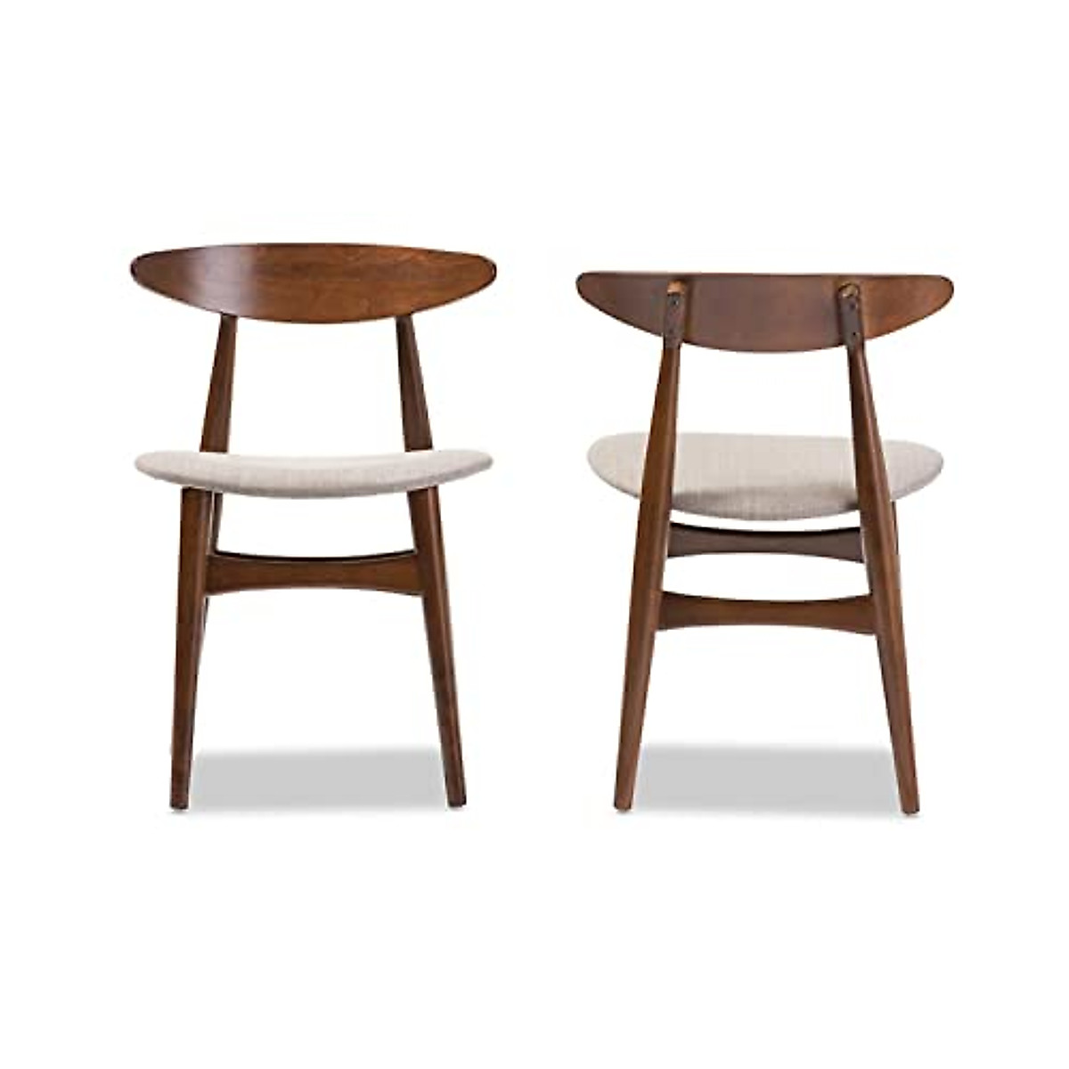 Baxton Studio Flora Dining Chair in Light Gray (Set of 2)