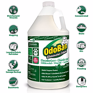 OdoBan Professional Disinfectant and Odor Eliminator Concentrate, 1 Gallon, Original Eucalyptus Scent