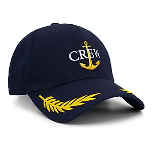 Captain Hat & First Mate | Matching Skipper Boating Baseball Caps | Nautical Marine Sailor Hats Navy Gold