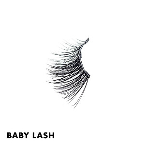 MoxieLash Magnetic Eyelashes with Eyeliner Kit - Essentials Kit Vol 2 - Natural Looking False Eyelashes - Sassy & Baby Lash + Magnetic Eyeliner + Eyeliner Remover Swabs - USA Owned - No Glue