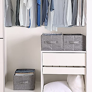 Fixwal 4pcs Wardrobe Clothes Organizer Foldable Jean Organizer for Drawer Washable Compartment Closet Organizers and Storage Bins for Clothes Jeans Pants Sweaters 5 Grids Gray