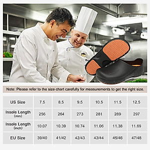 Men's Non Slip Chef Shoes, Men Professional Waterproof Slip Resistant Work Shoe for Kitchen Restaurant Hospital, Zapatos para Trabajar En Restaurante De Hombre Black