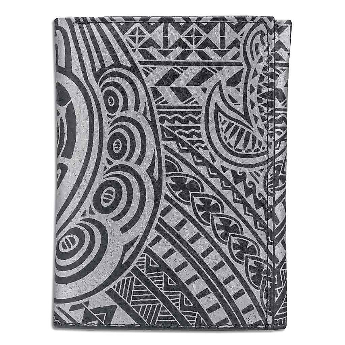 Hawaiian Turtle Tattoo Trifold Wallet, Genuine Leather, "Ohana" Tattoo art by Samson Harp (Black) from NAKOA