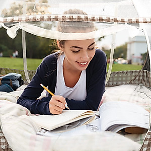 Portable Travel Folding Net with Bottom, Bed Canopy, Breathable Crib for Children Baby Toddlers Kids Reading Playing (Light Brown,200 x 180 x 150 cm)