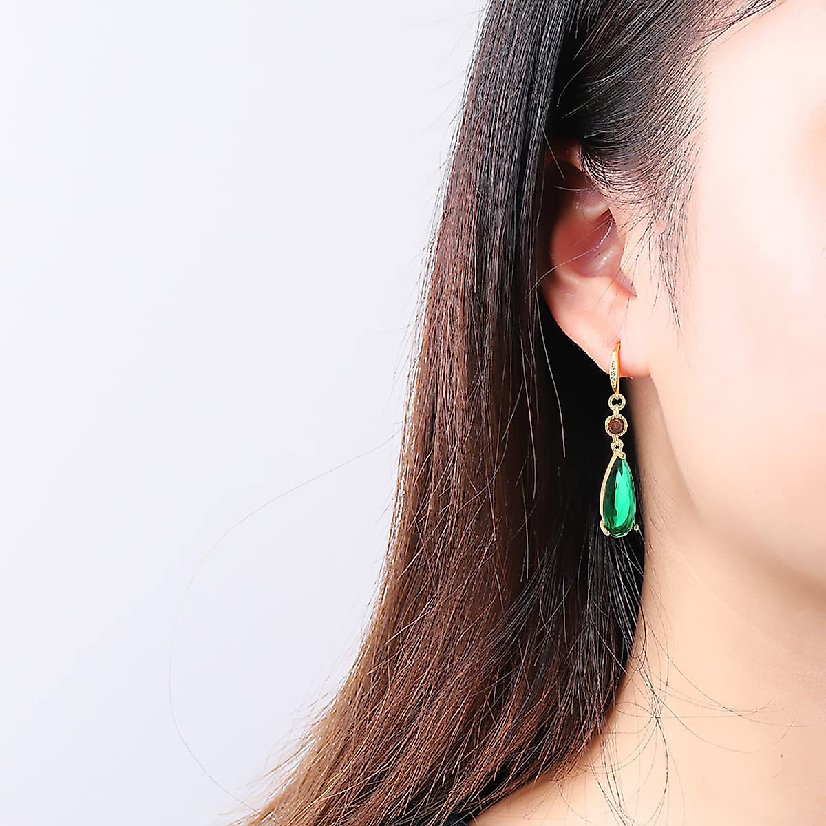 Howl's Earrings, Howl's Castles Moving Earrings, Green Water Drop Dangle Earrings, Costume Cosplay Anime Earrings, Huggie Hoop Earrings for Women