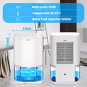 Dehumidifiers for Home 35OZ Small Dehumidifier for Bedroom 2500 Cubic Feet(350sq ft) with 7 LED Lights, Ultra Quiet & Auto Shut off Dehumidifier for Bathroom Basement Closet Garage