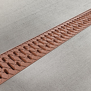 Vodaland - 4 Inch Trench Drain System with Grate - Terracotta - Easy 2 (5)