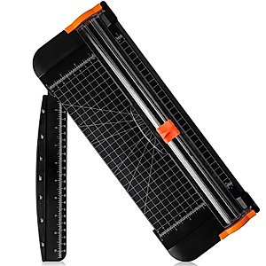Koogel Black Mini Paper Cutter, A4 Paper Trimmer 15" x 6.1" Paper Cutter for Scrapbooking Craft Paper Coupon Label Cardstock