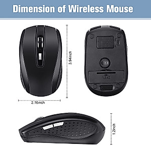 Macarrie 12 Pack Wireless Mouse for Laptop 1200dpi Wireless Computer Mouse with 6 Buttons Wireless Mouse Bulk Included Wireless USB Receiver Compatible Wireless Mouse for Windows, Pc, Computer