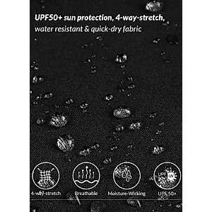 BALEAF Women's Hiking Pants Quick Dry Water Resistant Lightweight Joggers Pant for All Seasons Elastic Waist Black Size L