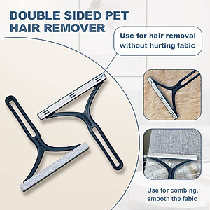 4 Pack Pet Hair Remover, Cat Dog Hair Remover for Couch, Lint Cleaner, Portable Carpet Scraper, Clothes Fuzz Rollers Brush for Carpets, Car Mat, Bedding, Pet Bed, Furniture & Rug-Upgraded