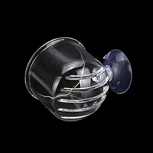 Senzeal 2PCS Large Glass Feeding Cone Cup Plant Cup Brine Shrimp Live Red Worm Fish Feeder for Aquariums with Seam