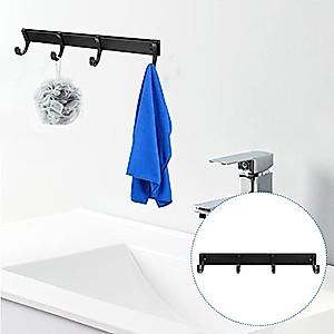 LIFKOME Coat Rack Wall Mounted Coat Hooks for Hanging Coats Heavy Duty Metal Hook Rack Rail with 6 Hooks Stainless Steel Metal Decorative Hook Rail Entryway Hanging Coat Rack Bathroom Kitchen
