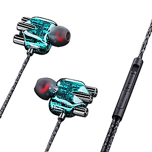 Wired Earphones, in-Ear Headphones Earphones with Microphone, in Ear Wired Earphones, Noise Isolating, Stereo Pure Sound Headphones for iPhones, iPads, Smartphone, MP3 Players etc. Blue