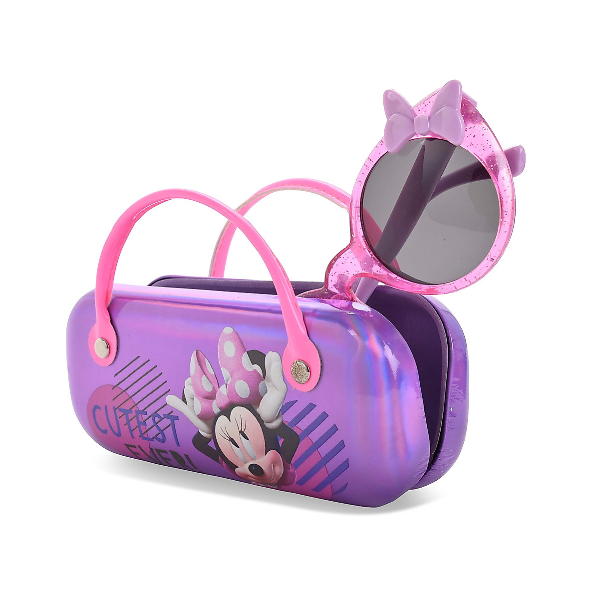 Minnie Mouse Girls Sunglasses for Kids Toddler Sunglasses with Kids Glasses Case (Purple)