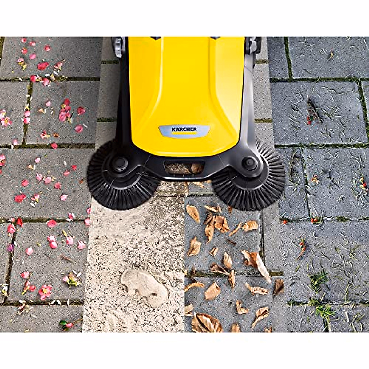 Karcher S 4 Twin Walk-Behind Outdoor Hand Push Floor Sweeper & NEIKO 53418A 36-Inch Magnetic Pickup Sweeper with Wheels, Adjustable Handle, and Floor Magnet